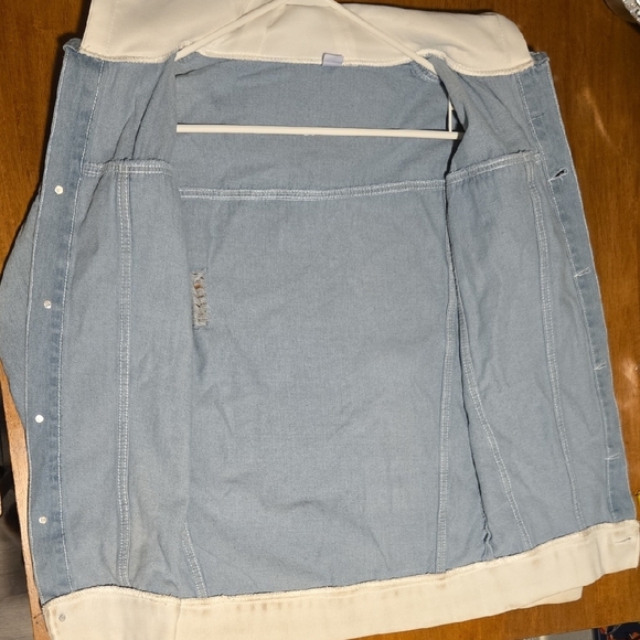 Jackets & Coats | Hanakokun Denim Anime Jacket With White Accents ...